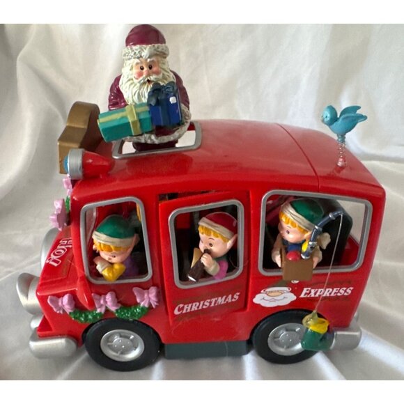 Holiday | K Mart Christmas Express Bus Santa Elves Figurine Red Qccents ...